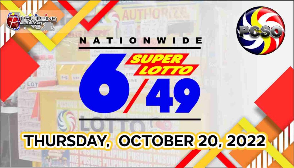 6/49 LOTTO RESULT Today, Thursday, October 20, 2022 - Official PCSO Lotto Result