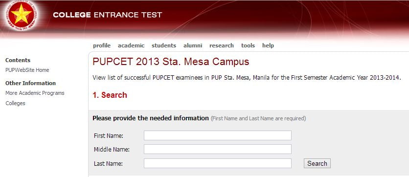 PUPCET 2013 Results Released: Sta. Mesa Campus - Philippine News