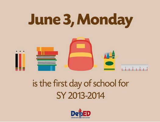 June 3, 2013 First Day of School According to DepEd | PhilNews