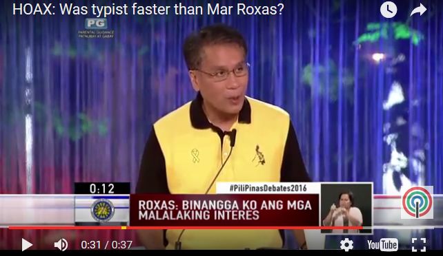 ABS-CBN Debunks Video Clip Showing "Typist Faster than Mar Roxas ...