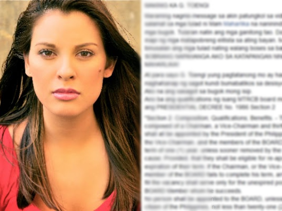 Mocha Uson Reacts On G Toengi Questioning Her Qualification In MTRCB