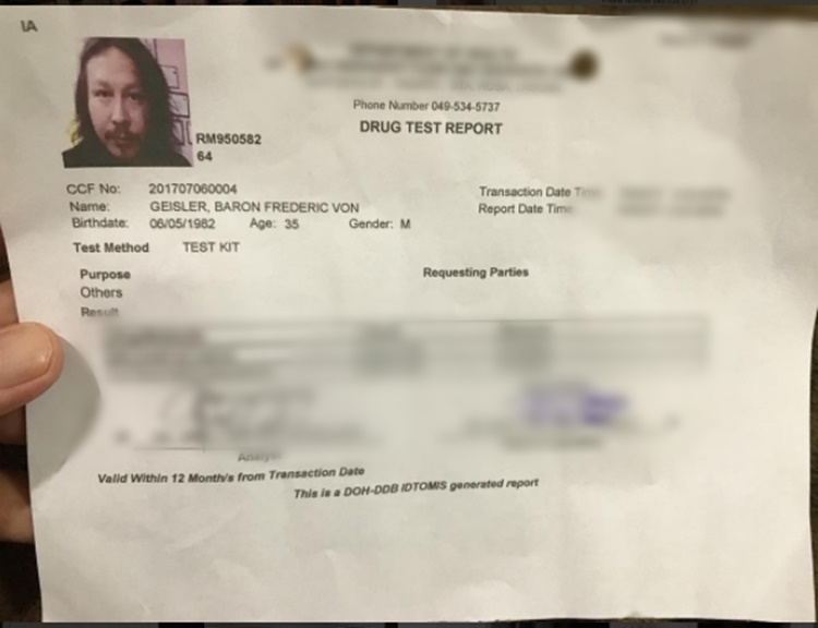 Actor Baron Geisler Reveals Surprising Drug Test Results