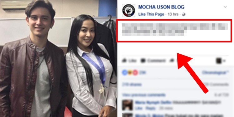Mocha Uson's Intriguing Statement Over James Reid Gathers Mixed ...