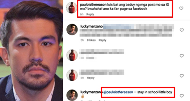 Luis Manzano Fired Back Basher: "Stay in school little boy"