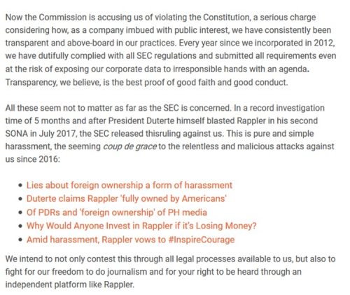 Rappler Issues Official Statement Following SEC's Shut Down Order