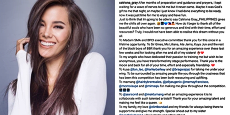 Catriona Gray Expresses Statement After Being Crowned As Miss Universe ...