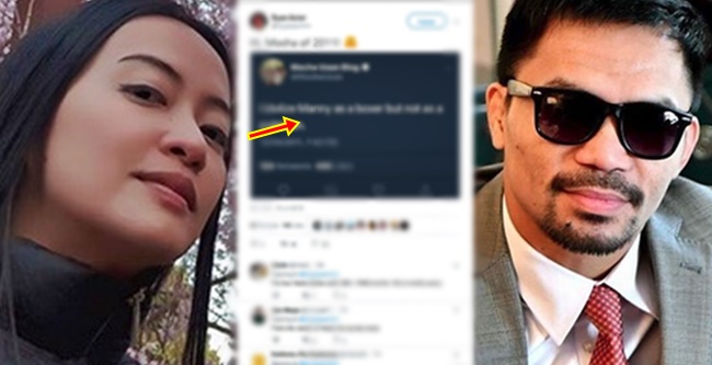 Ryan Aster Posts Alleged Tweet Of Mocha Uson In 2011 About Manny Pacquiao