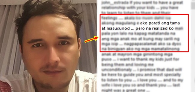 John Estrada Posts Heartfelt Message For His Children