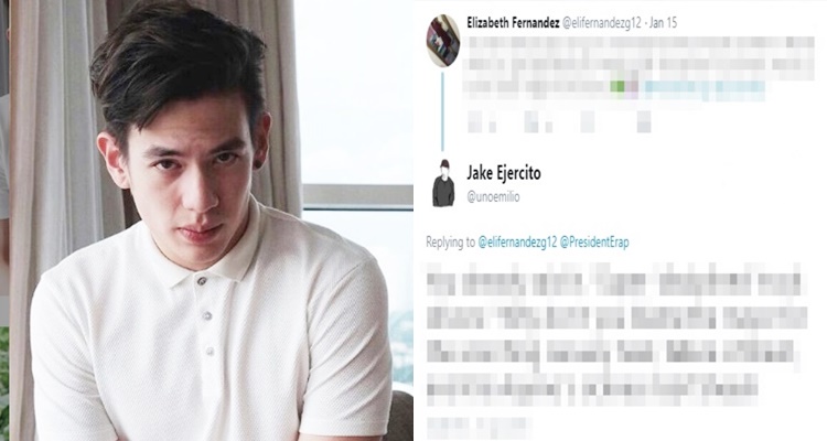 Jake Ejercito Slams Netizen's Sarcastic Comment About Father Erap