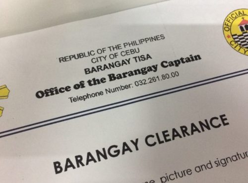 BARANGAY CLEARANCE: Steps In Getting A Barangay Clearance
