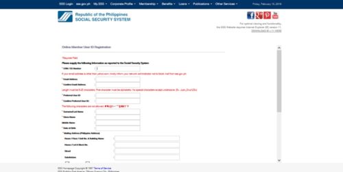 SSS Online Member Registration: How To Register For User ID