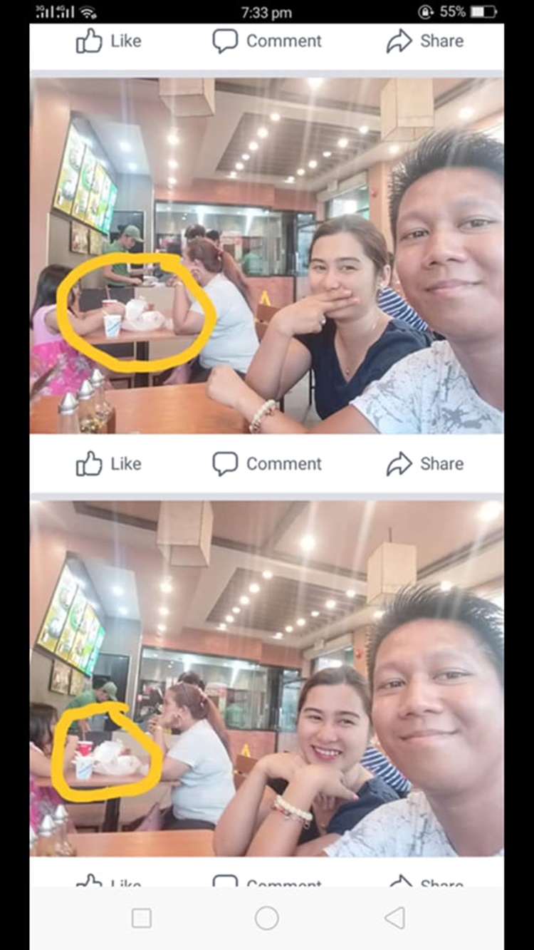 Lady Customer Eating Jollibee Meal at Mang Inasal Goes Viral