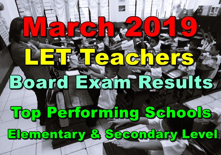 LET Board Exam Results March 2019 Top Performing Schools (Elementary ...