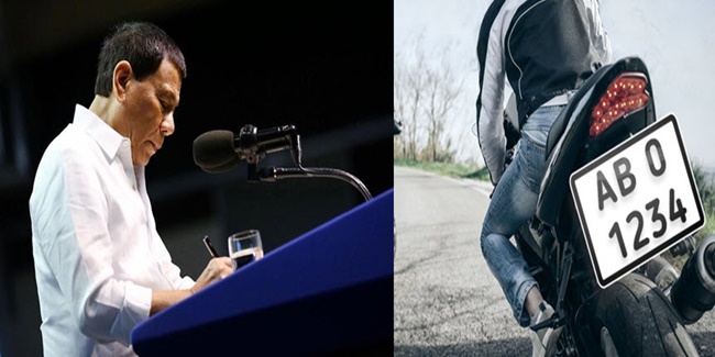 Duterte Signs Law Requiring Bigger, Color-Coded Motorcycle Plates