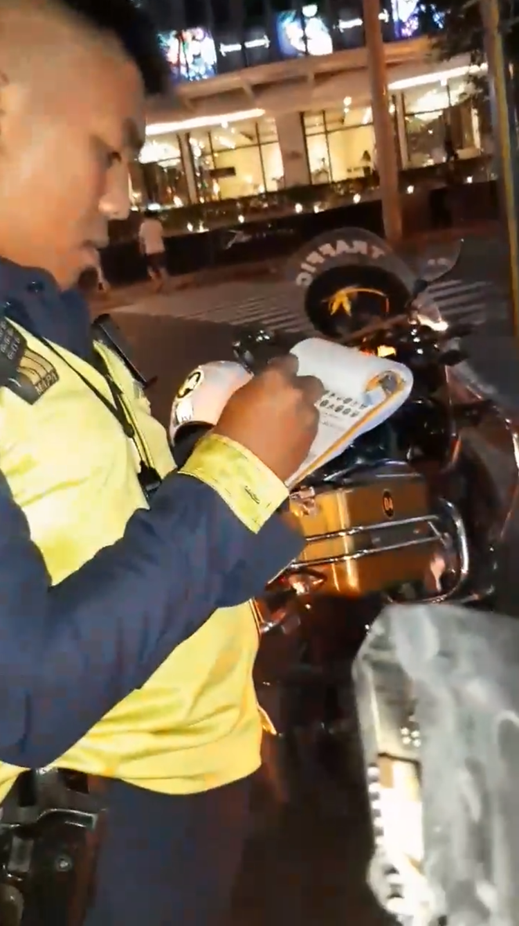 Traffic Enforcer Issues Violation Ticket Towards Motorist Who Stopped ...
