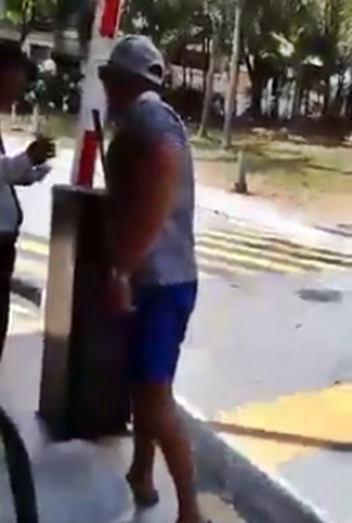 Angry Man Cursing A Security Guard Caught On Video