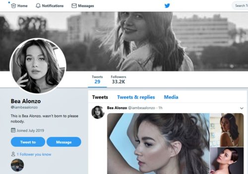 Bea Alonzo Warns Netizens About Fake Twitter Accounts