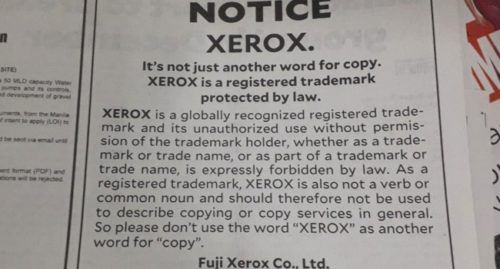 Xerox Is Not A Verb, Japanese Firm Tells Philippine Public