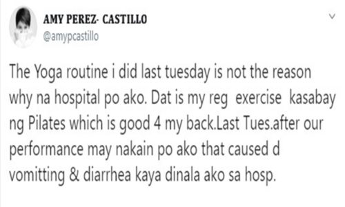 Amy Perez Suffers Severe Diarrhea Due To Food Poisoning