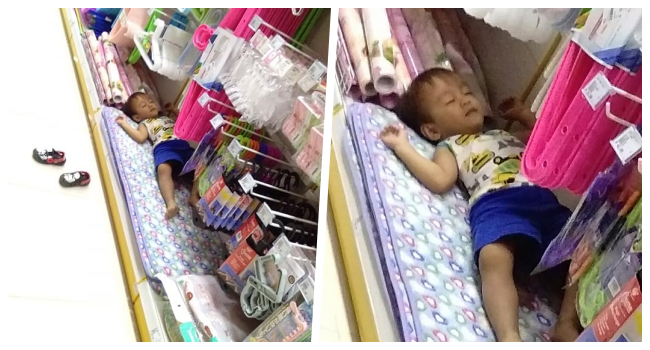 Mom Loses Child Inside Store & Finds Him Asleep On Gift Wrappers