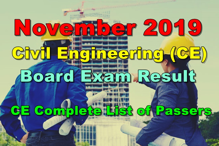 Civil Engineering Board Exam Result November 2019 – CE List of Passers