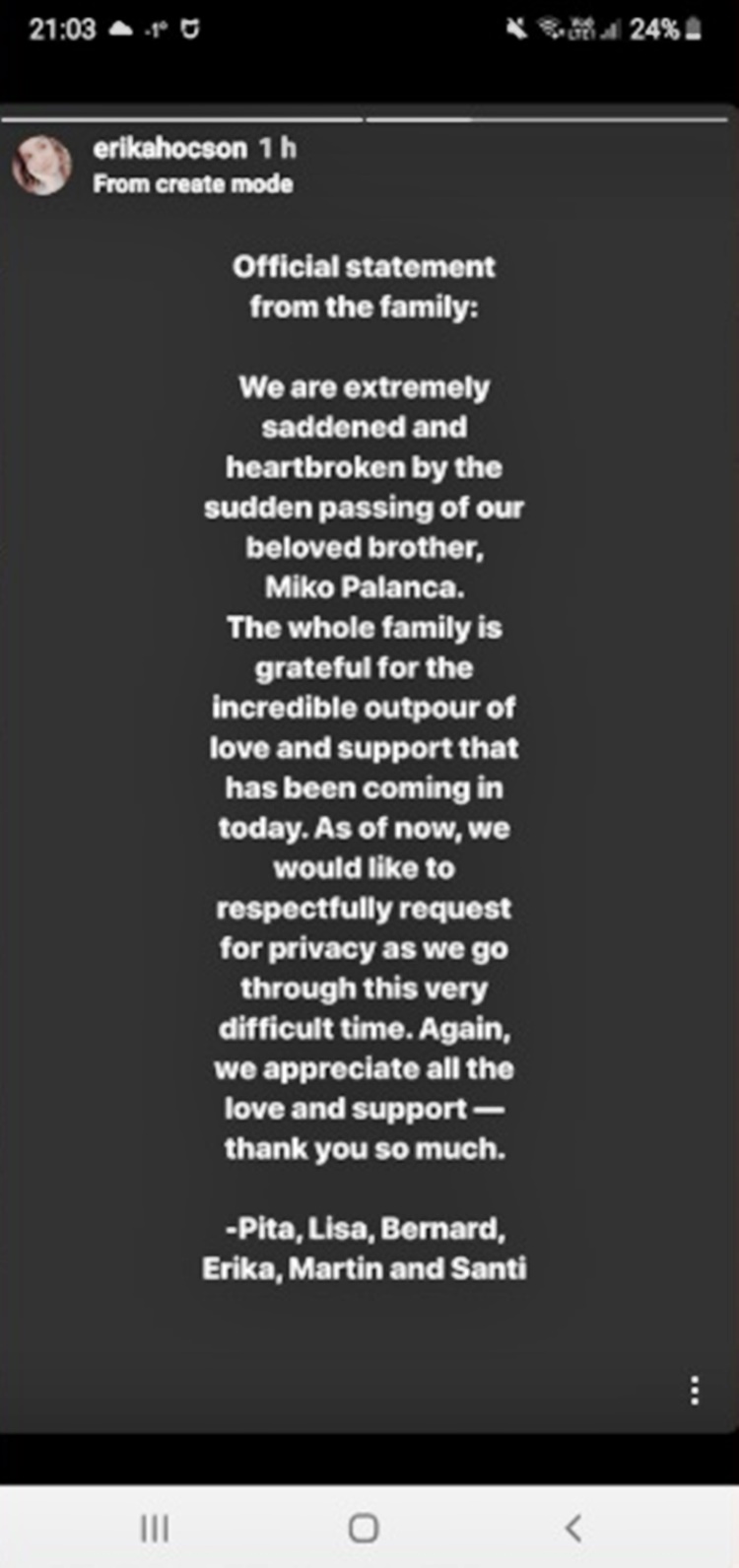 Mico Palanca Death Earns Shocked Reactions, Actor's Family Speaks Up