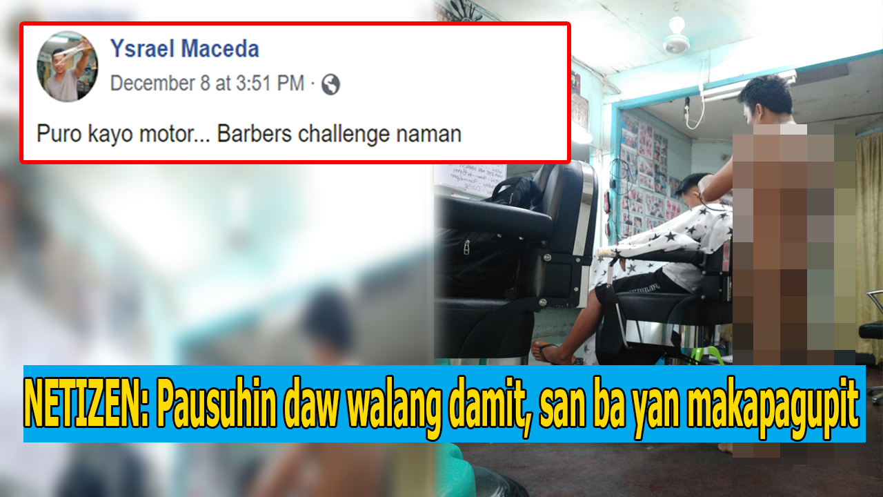 Witty Photo of Unclothed Barber While Cutting Customer's Hair Goes Viral