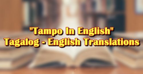 Tampo In English: Tagalog To English Translation Of "Tampo"