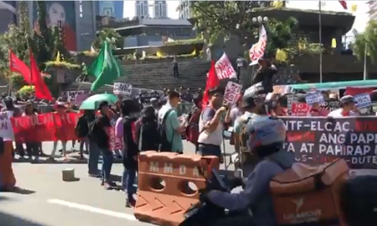 EDSA: Video Of Militant Group Protest On Anniversary Of EDSA