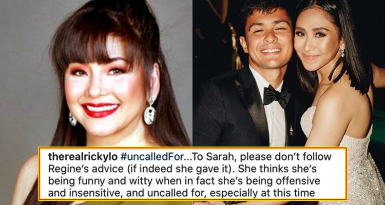 Regine Velasquez "Insensitive" Marriage Advice To Sarah & Matteo