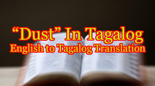 "Dust" In Tagalog – English To Tagalog Translations