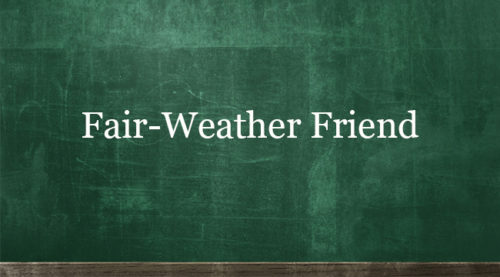 What Is The Meaning Of Fair-Weather Friend? About The Idiom