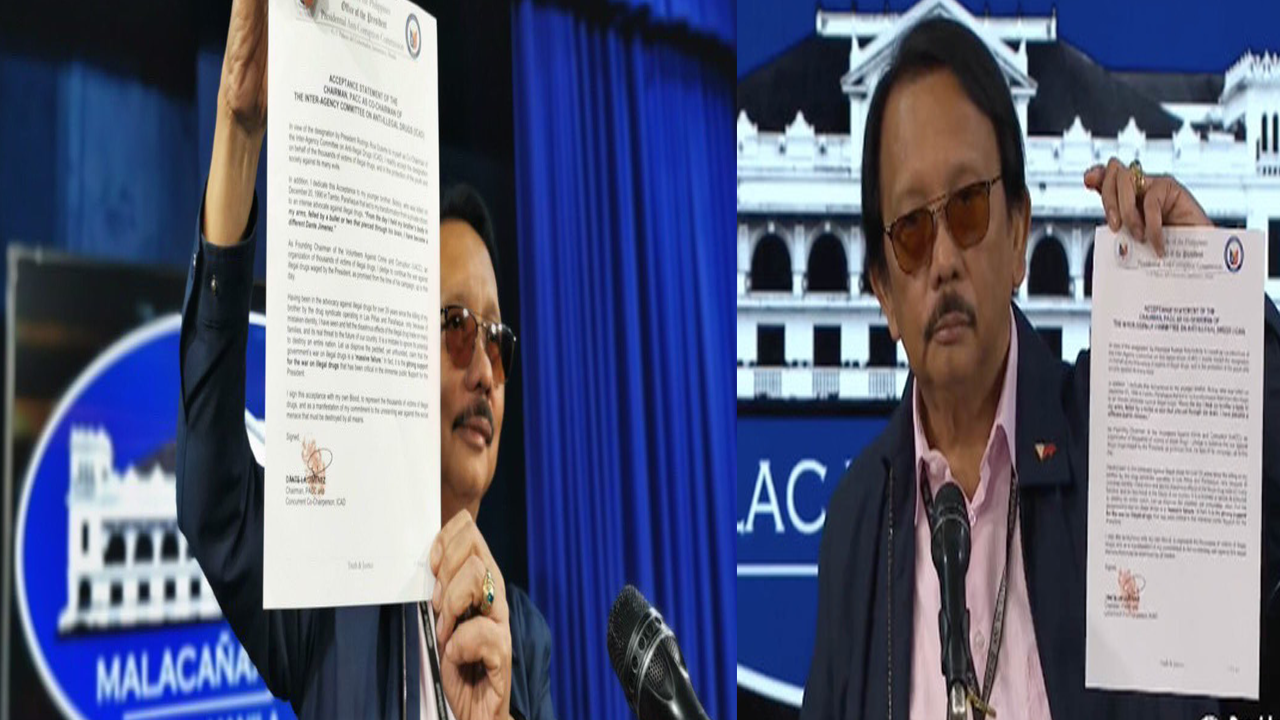 New ICAD Co-chair Dante Jimenez, Signed Acceptance Letter with Blood