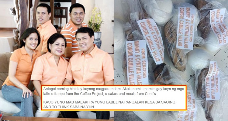 Villar Family Gives "Itlog at Saba" Merienda w/ Their Names In Bold Letters