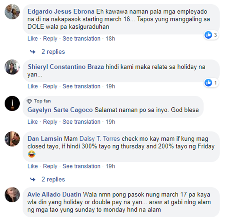 DOLE Reminds Employers on Holiday Pay Rules for April 9, 10 & 11, 2020