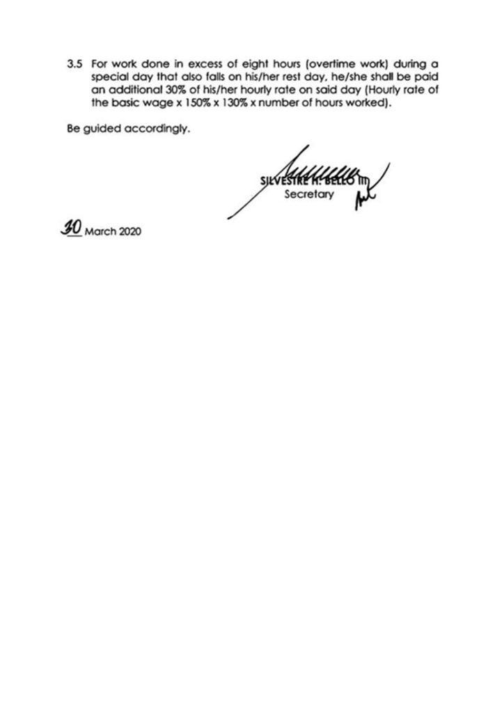 DOLE Reminds Employers on Holiday Pay Rules for April 9, 10 & 11, 2020