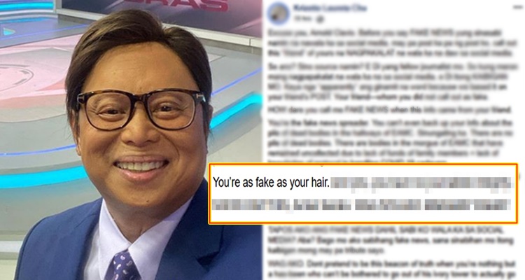 Netizen On Clavio 'Fake News' Defense: 'You’re as fake as your hair'