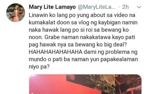 Mary Lite Lamayo to Controversial Video: “Pati pag hawak nya sa bewang ...