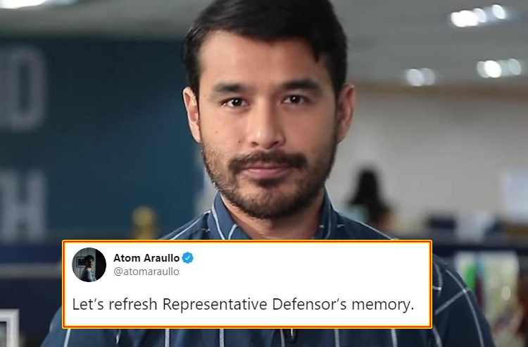 Atom Araullo Hits Representative Defensor Following ABS-CBN Issues