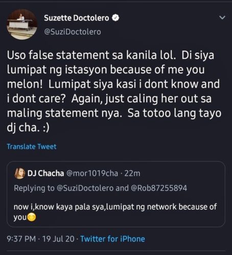 DJ Chacha slams GMA writer Suzette Doctolero over issue w/ Angel Locsin