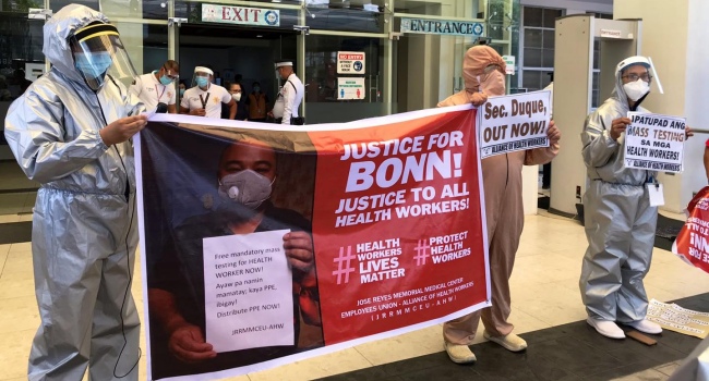 Health Workers Stage Protest At Jose Reyes Memorial Medical Center