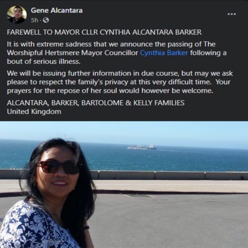 Cynthia Barker: First Pinay Mayor In England Has Passed Away