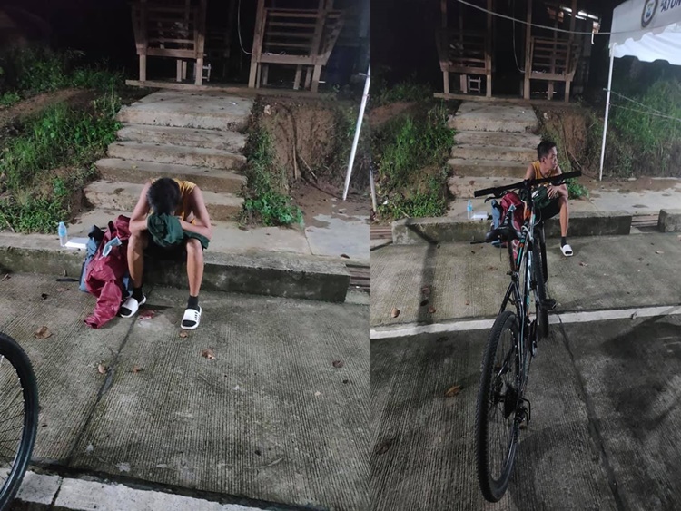 Exhausted Cyclist Cries After Receiving Food from Kind Frontliner