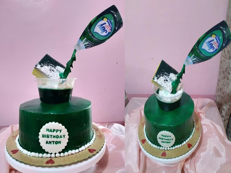 Entertaining Photos of Dishwashing Inspired Cake Goes Viral Online