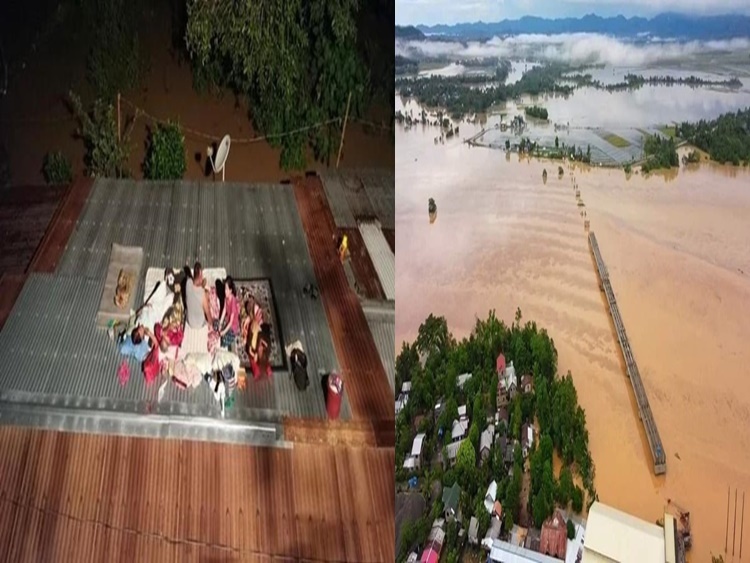 Massive Flooding Reaches Roofs of Houses Along Cagayan River