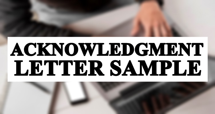 Acknowledgment Letter Sample