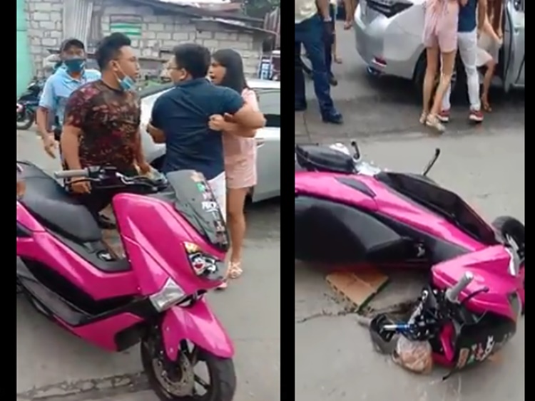 Raging Car Driver Kicks Motorist’s Motorcycle During Road Rage
