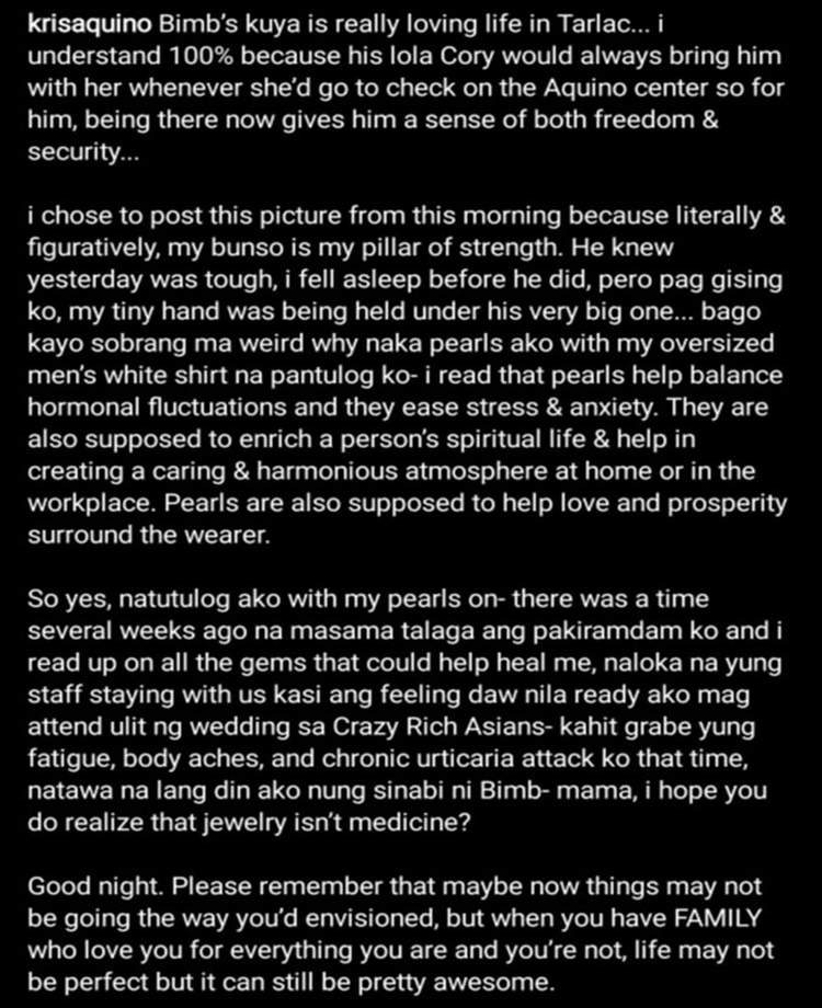 Kris Aquino Sleeps W/ Her Pearl Jewelry, Here's Why Kris Aquino Sleeps W/ Her Pearl Jewelry, Here's Why