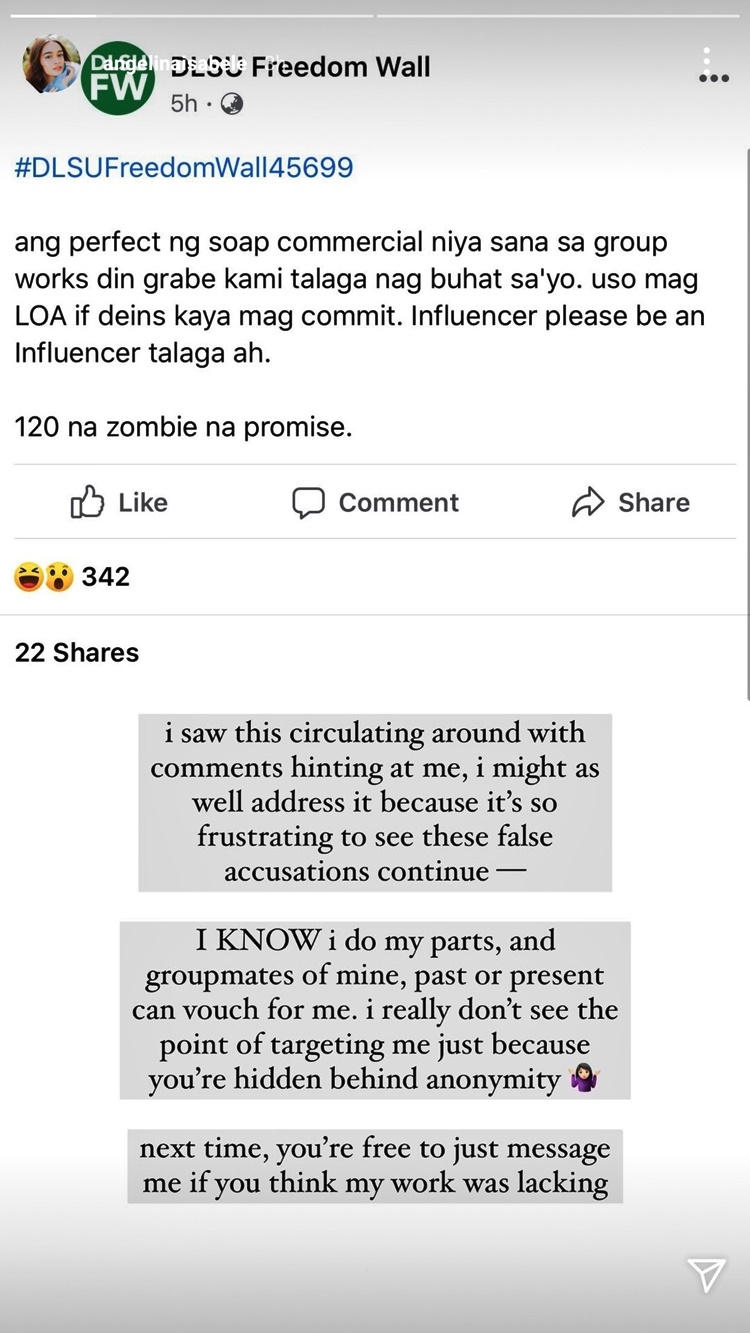 Sunshine Cruz On Blind Item About Angelina From DLSU's Freedom Wall