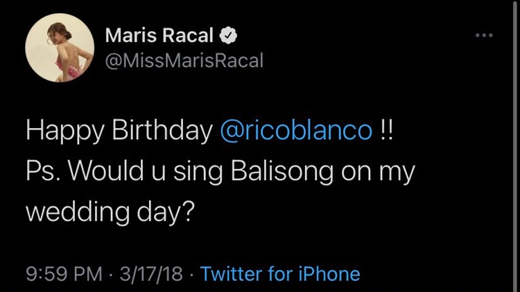 Maris Racal Past Fangirling Tweets for Rico Blanco Resurfaced